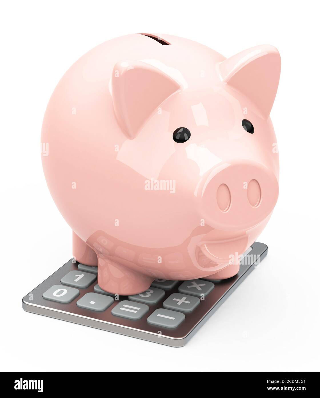 Money calculator piggy bank hi-res stock photography and images - Alamy