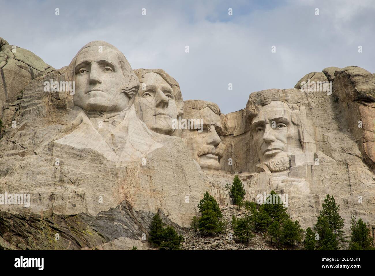 Closeup of George Washington, Thomas Jefferson, Abraham Lincoln and ...