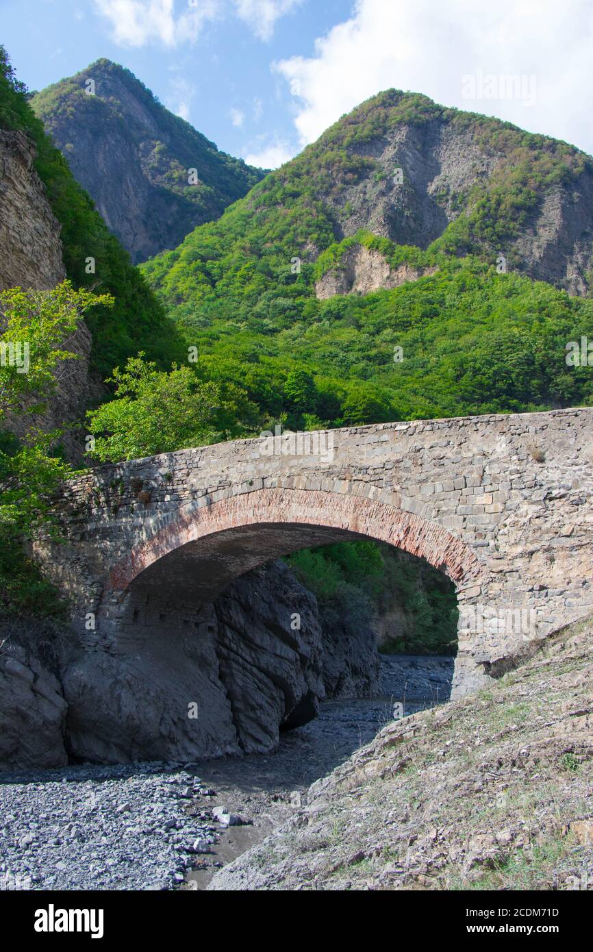Gakh region. Great bridge in Ilisu village of Azerbaijan. 18th century ...