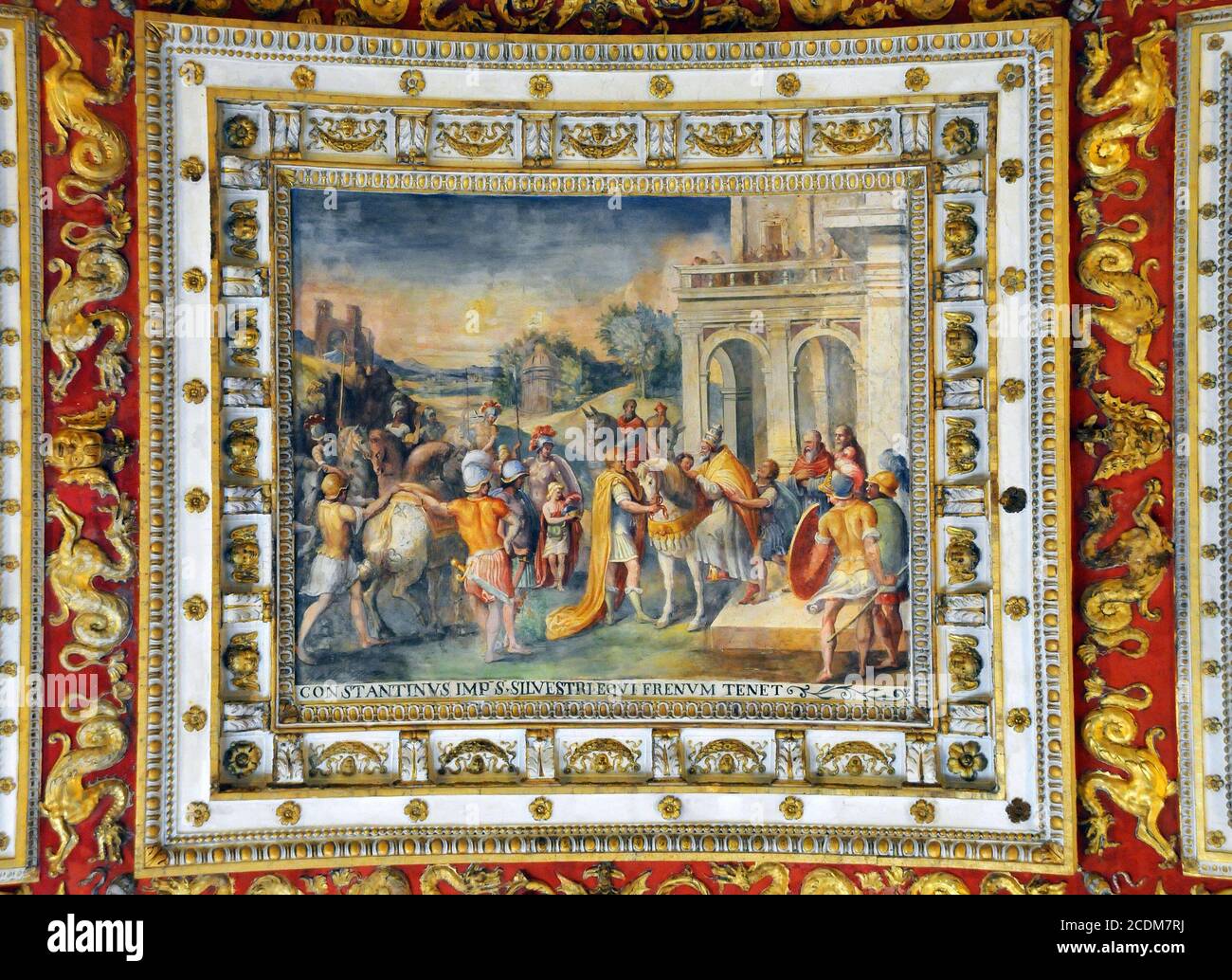 Gallery Ceiling Painting in Vatican Museums Stock Photo - Alamy