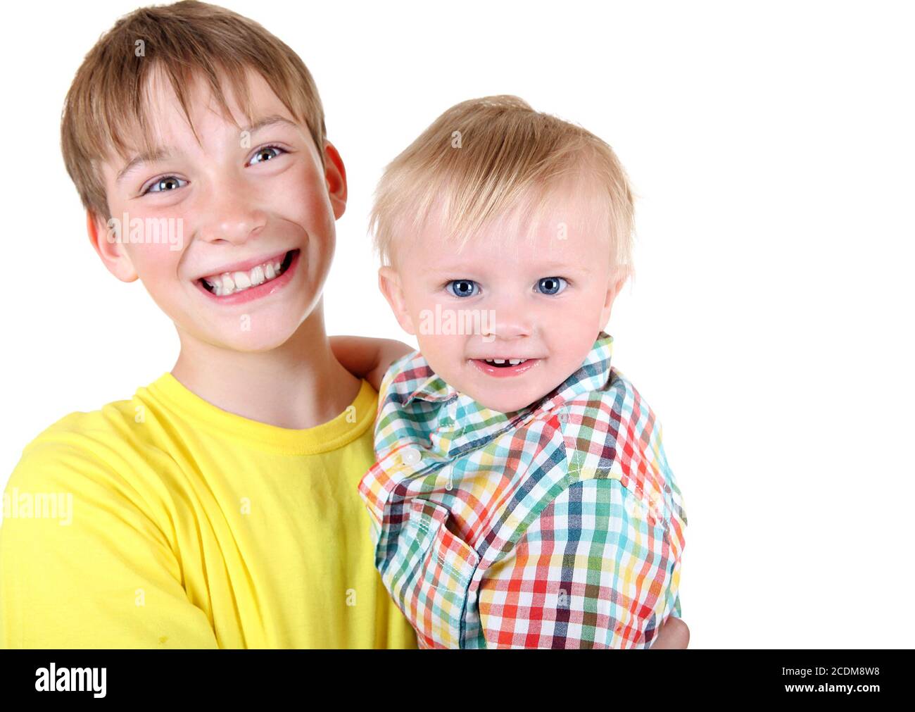 Happy Kid and Baby Boy Stock Photo - Alamy