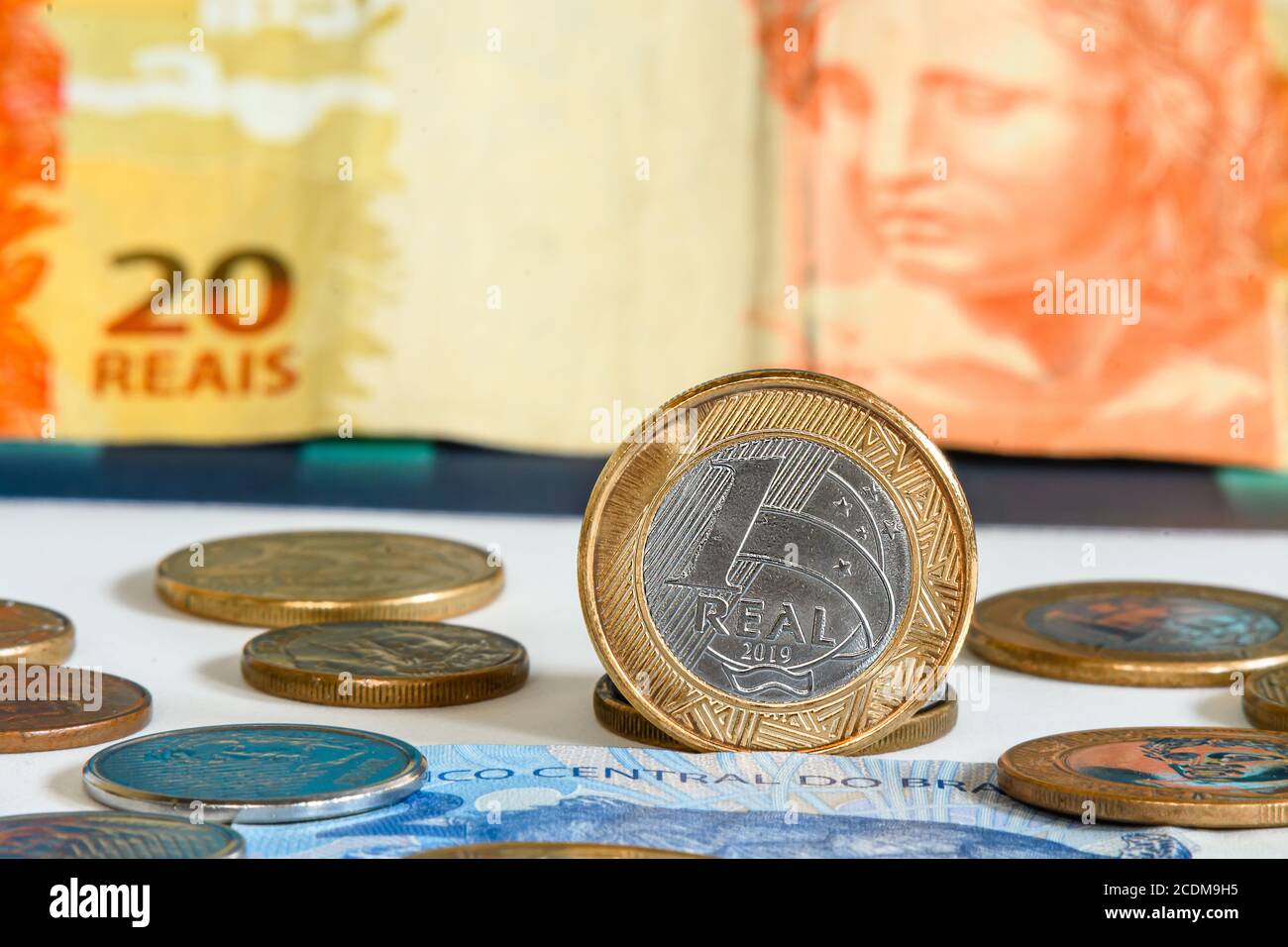 brazilian money currency symbol brazilian economy Stock Photo - Alamy