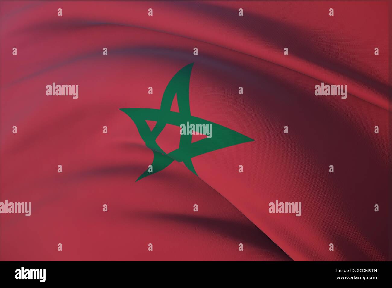 Waving flags of the world - flag of Morocco. Waved highly detailed ...