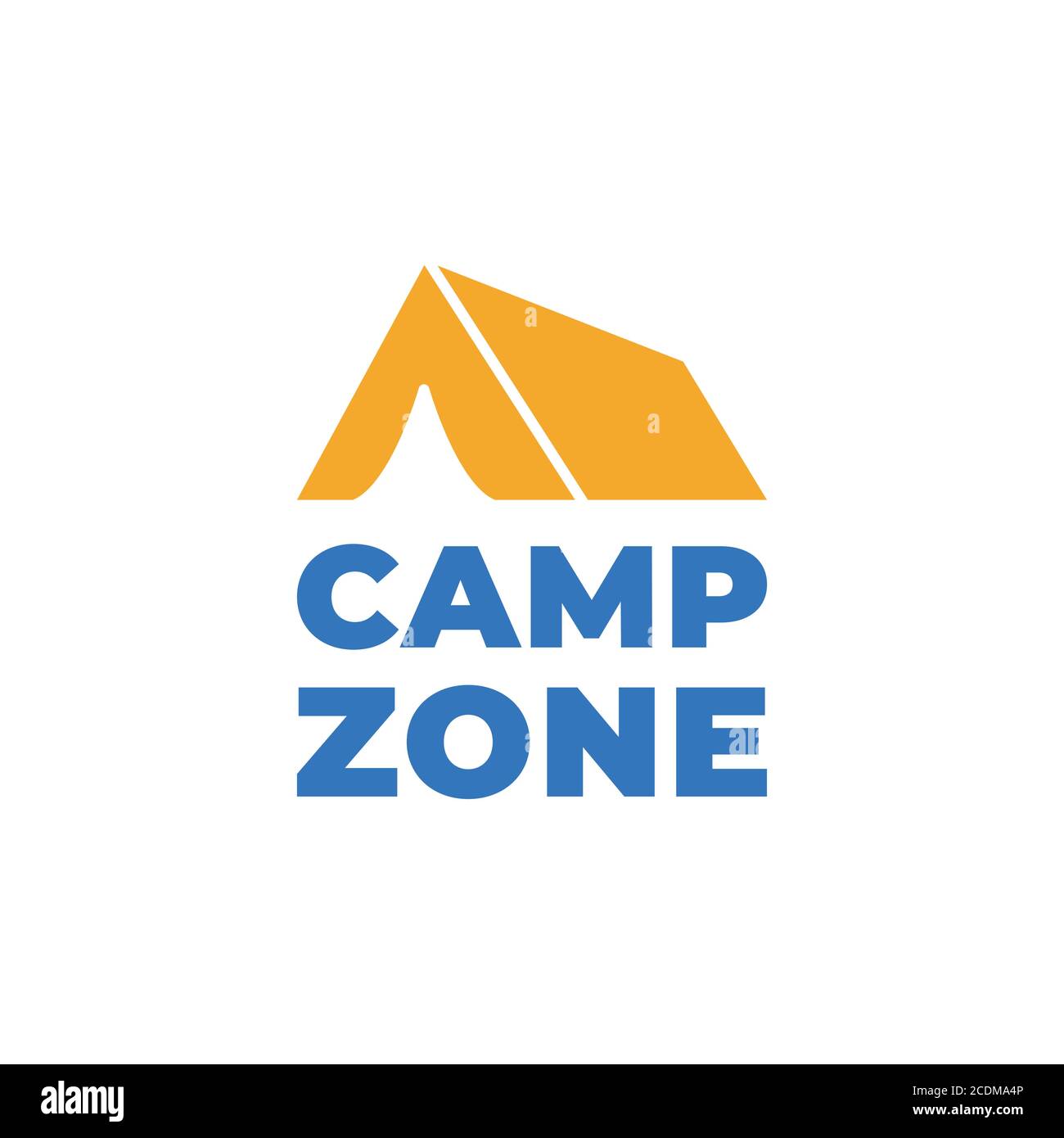 CAMPING ZONE sign. Camping place sign isolated on white . Vertical ...