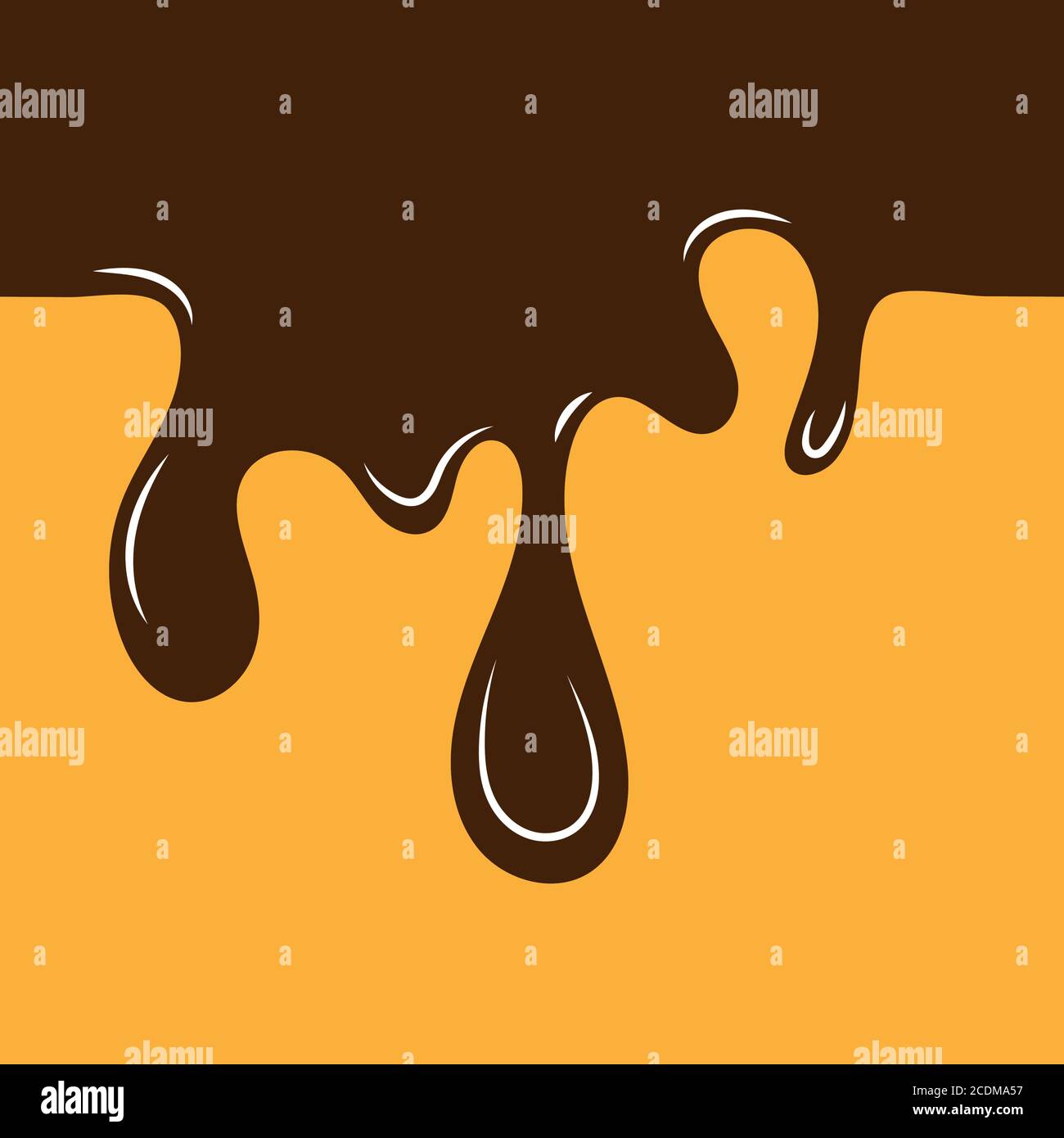 Dark melted chocolate drips flow Stock Vector Images - Alamy