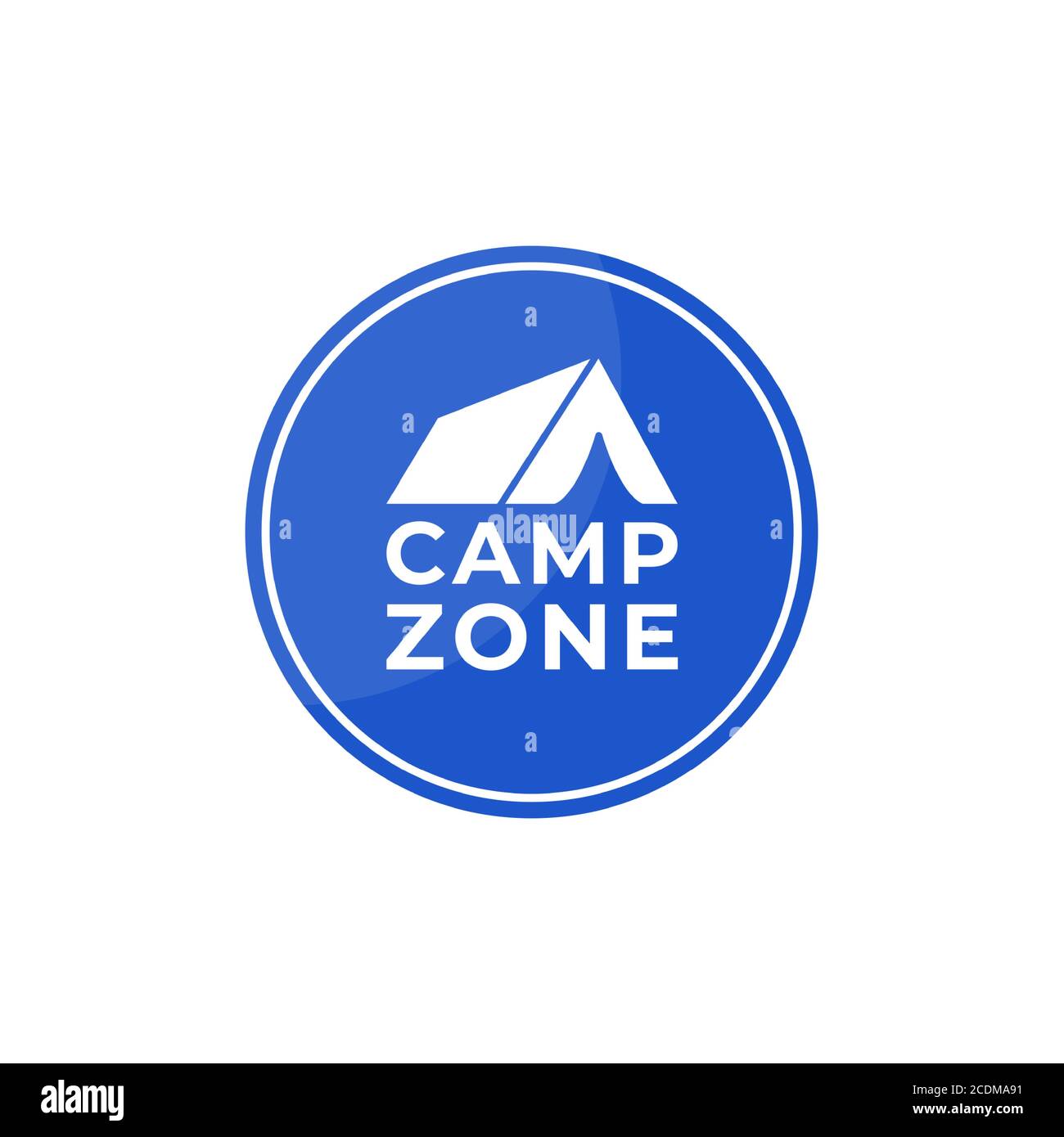 CAMPING ZONE sign. Camping place sign isolated on white . Vertical ...