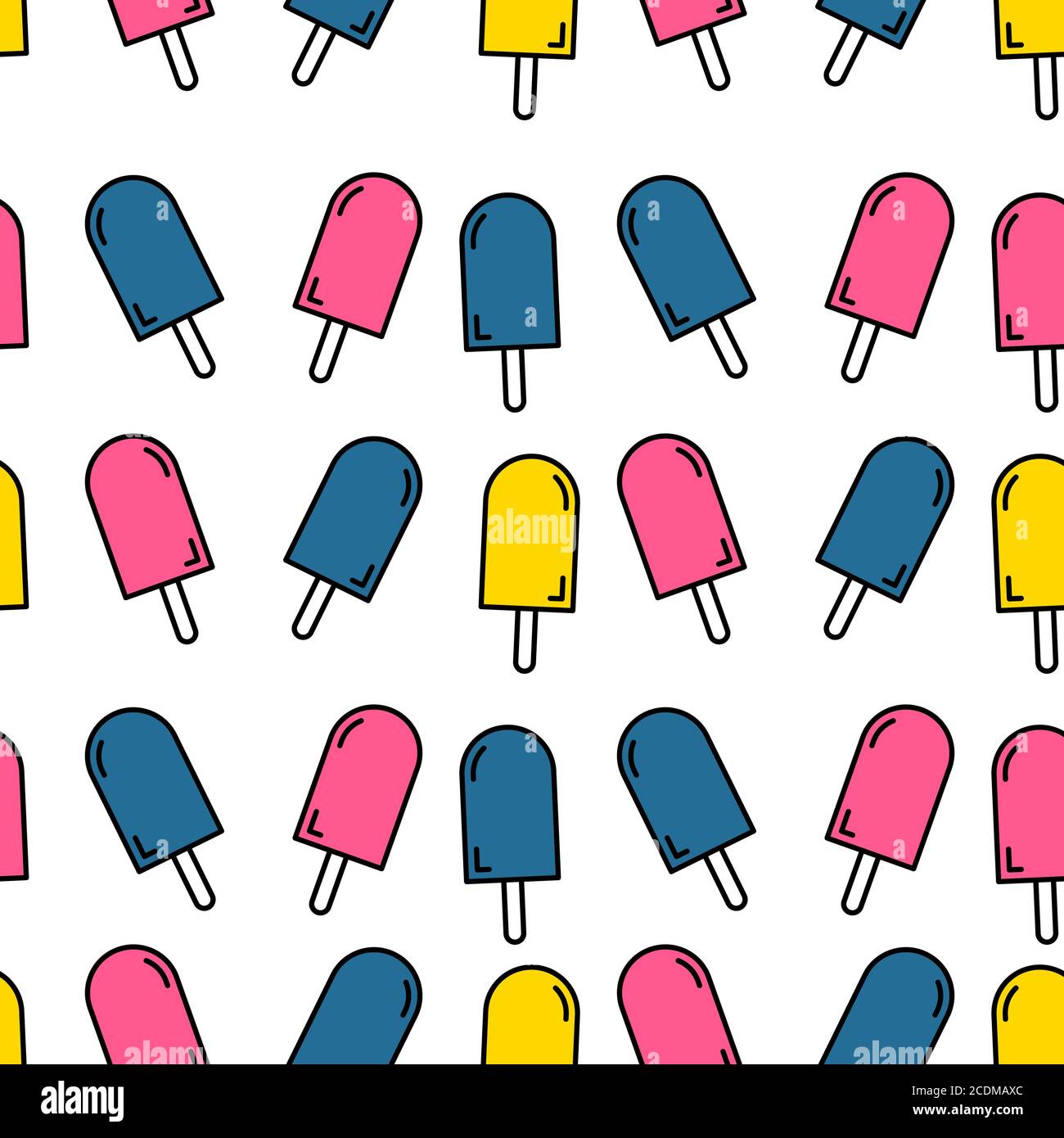 Ice cream seamless pattern doodle texture with sweet dessert background ...