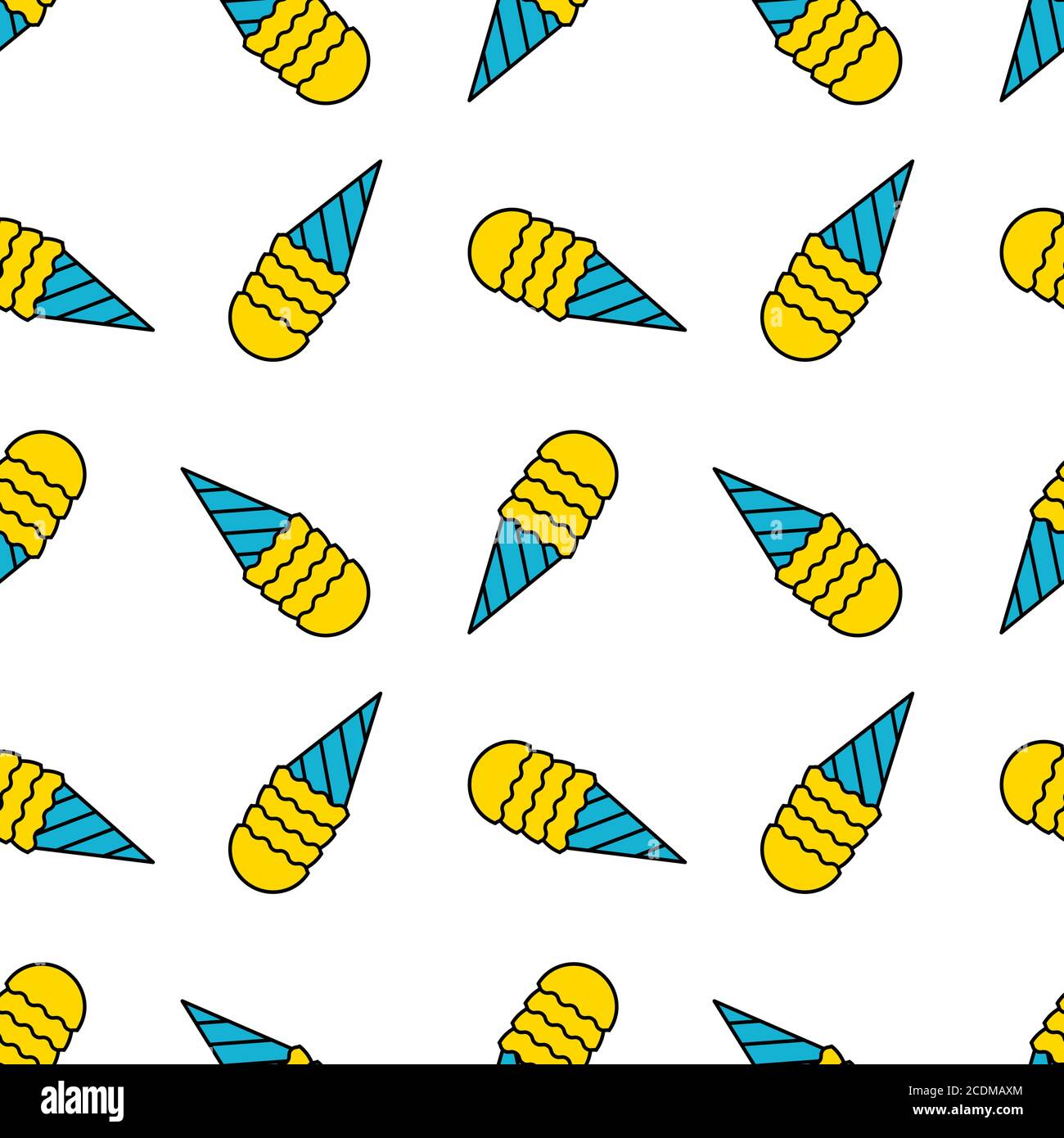 Ice cream seamless pattern doodle texture with sweet dessert background ...