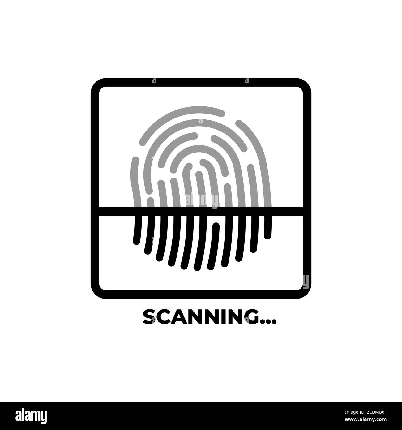 Black fingerprint shape. secure identification. Vector illustration ...