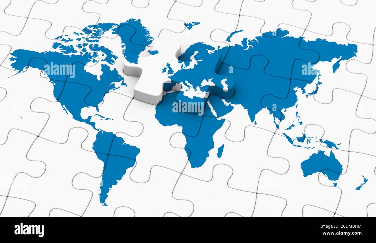 Jigsaw puzzle world map hi-res stock photography and images - Alamy