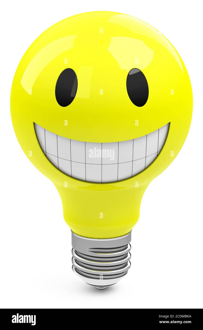 the happy light bulb Stock Photo - Alamy