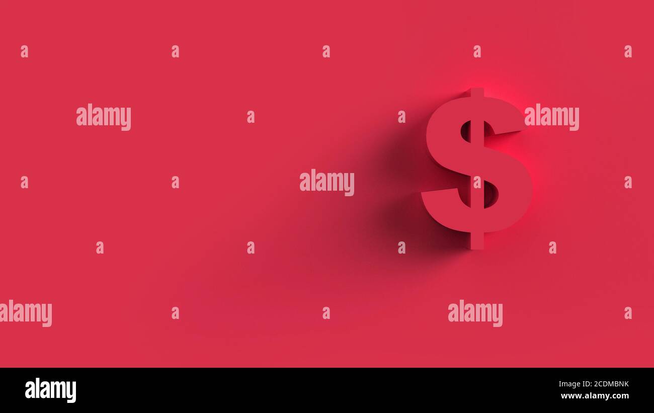 Dollar Sign red Isolated with blood background. 3d render isolated ...