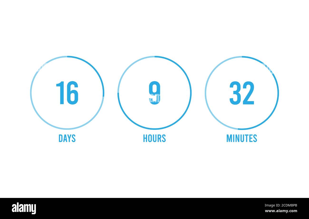 Count timer icon. Vector emblem of hours left in flat style. Hour down icon with ribbon ...