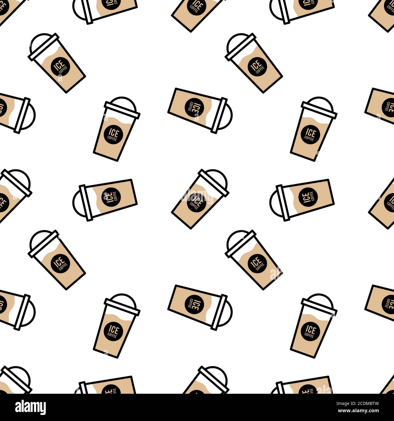 vector seamless coffee cup pattern - Separate layers for easy editing ...