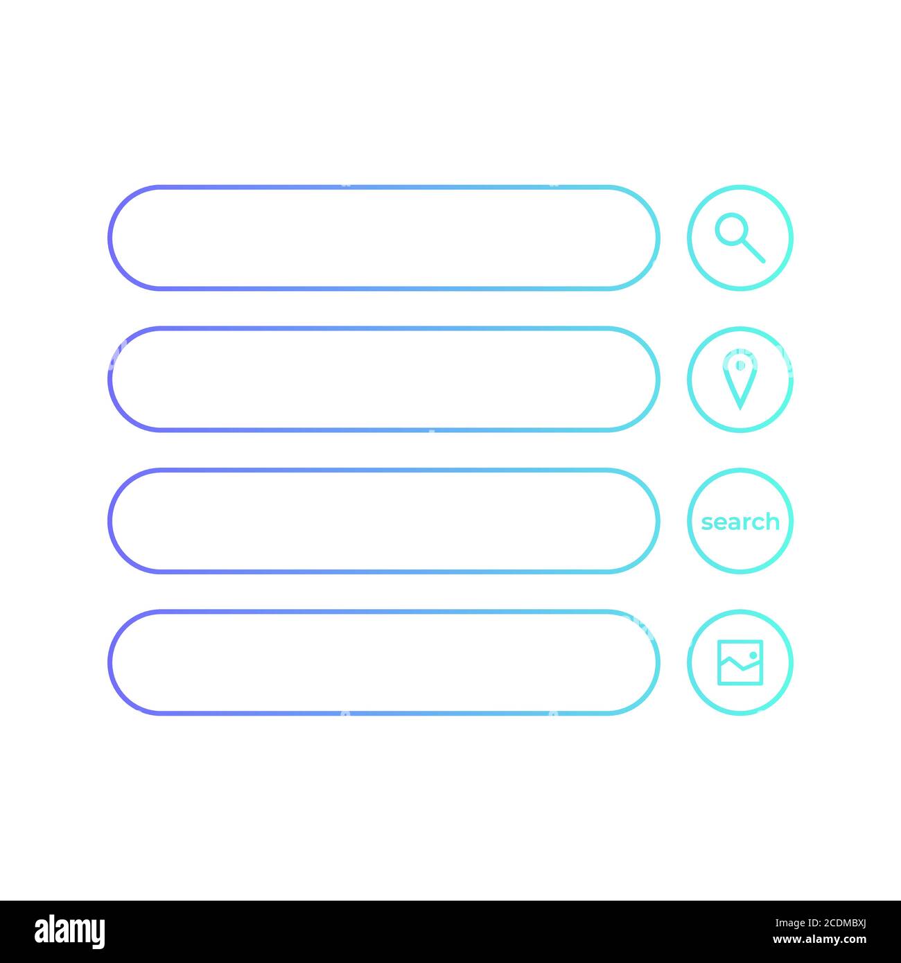 Set of search flat design icons for graphic user interface on websites ...