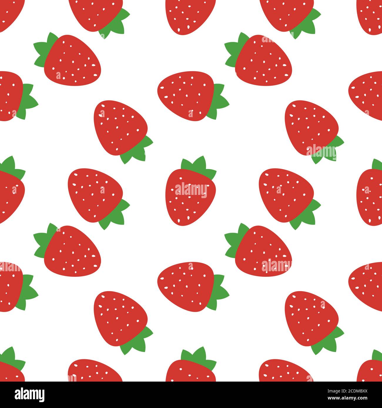 Vector seamless pattern with strawberries and leaves. Vintage natural ...