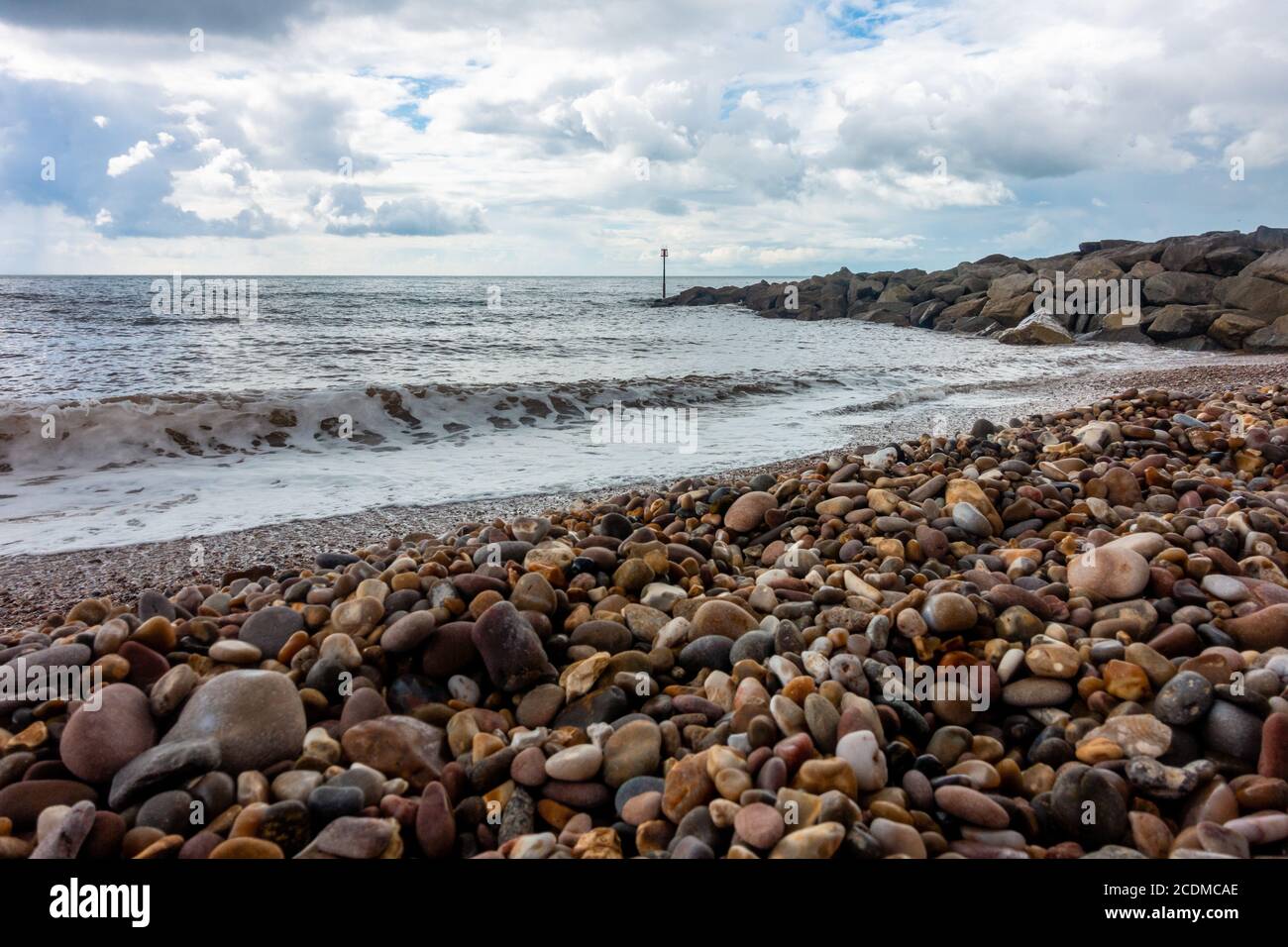 A view of pebbles on the beach at Sidmouth in South Devon, UK Stock ...