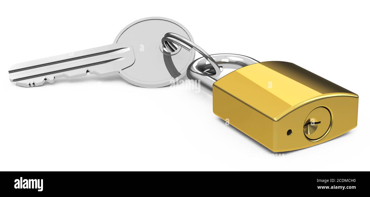 key with padlock Stock Photo - Alamy