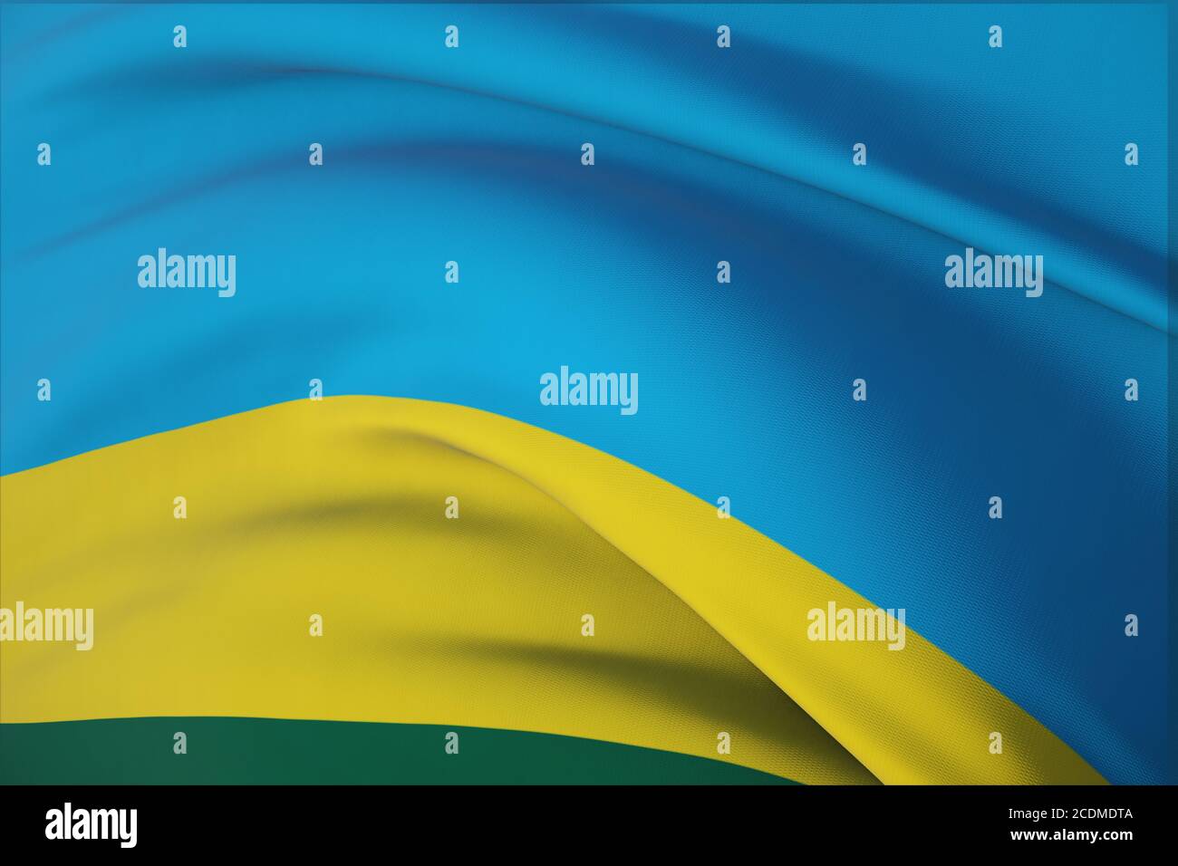 Waving flags of the world - flag of Rwanda. Closeup view, 3D illustration Stock Photo - Alamy