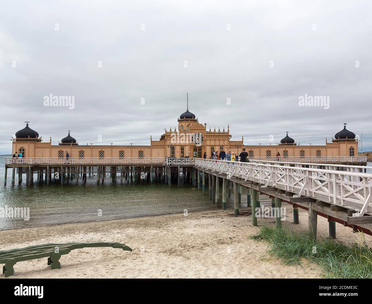 Kallbadhuset Varberg, cold bath house and sauna on the beach, Moorish ...