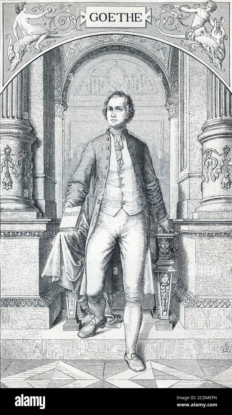 Johann Wolfgang von Goethe, drawing by E. von Luttich. Historical ...