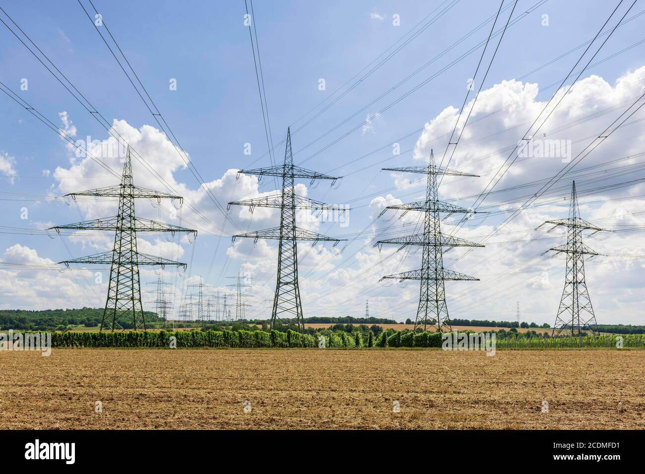 Power lines, transmission lines, high voltage pylons, Baden ...