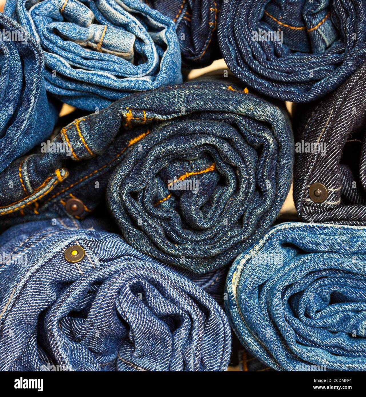 jeans trousers stack Stock Photo - Alamy