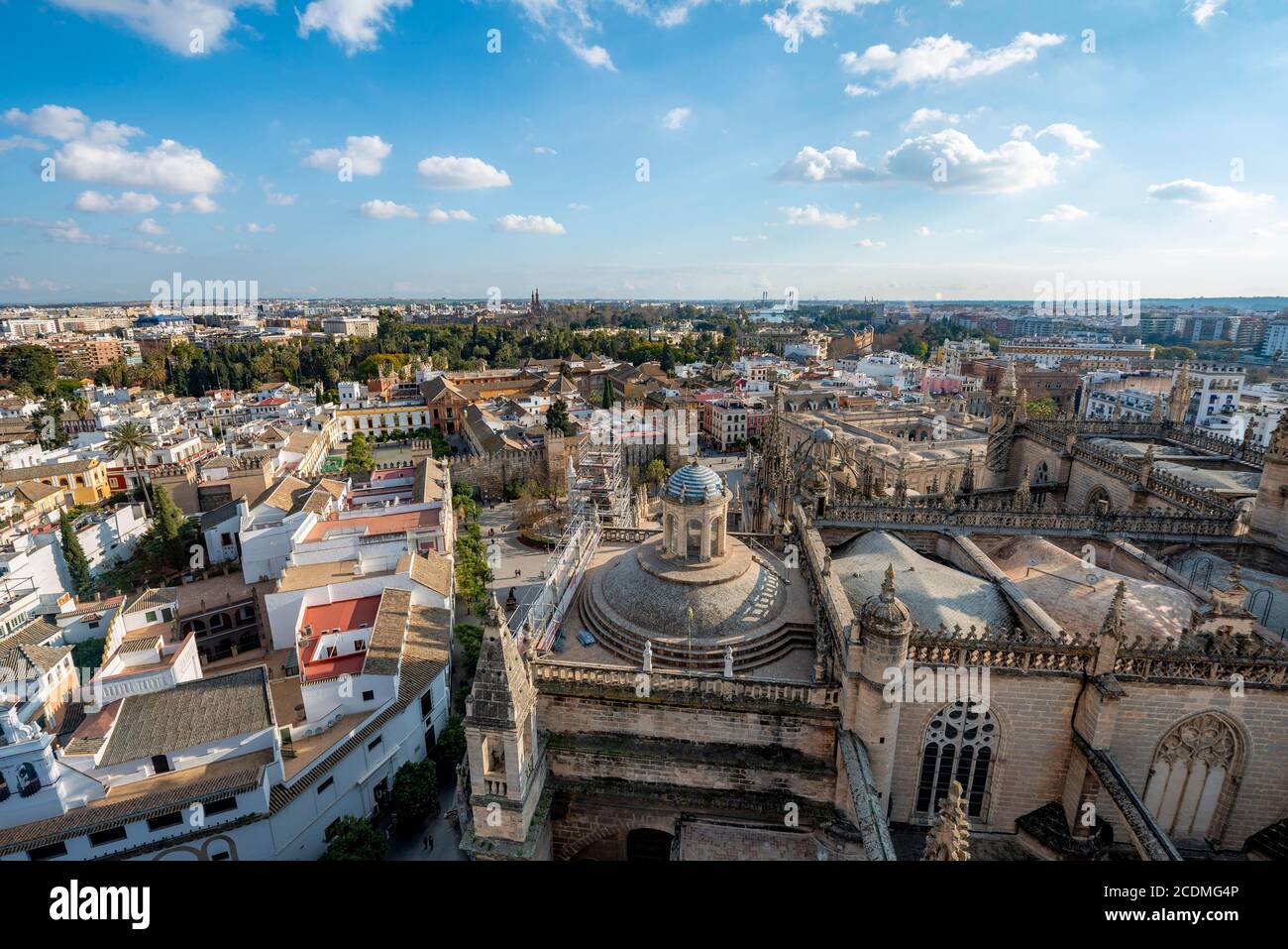 View on the roof of the cathedral of sevilla hi-res stock photography ...