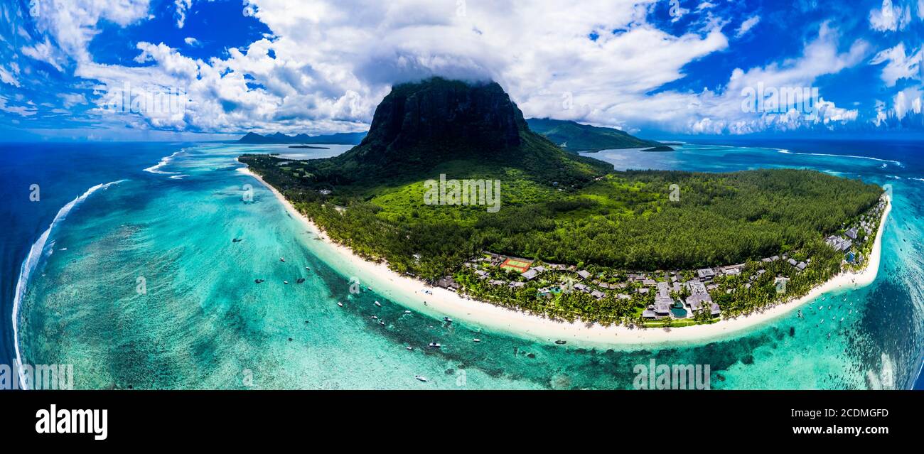 Aerial view, Mountain le Morne, Mauritius Stock Photo - Alamy