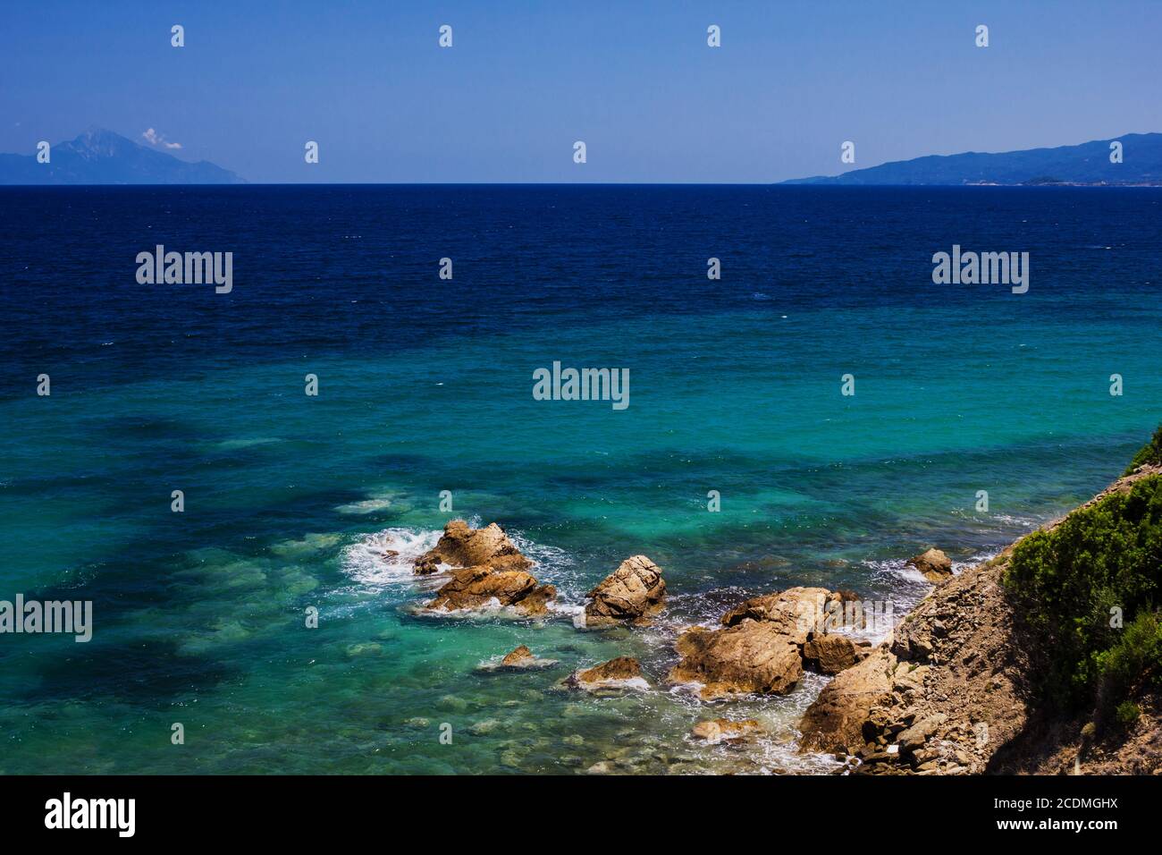 Mediterranean Sea. Greek beach of sea Stock Photo - Alamy