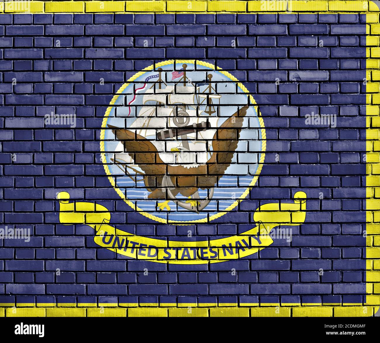 flag of United States Navy painted on brick wall Stock Photo - Alamy