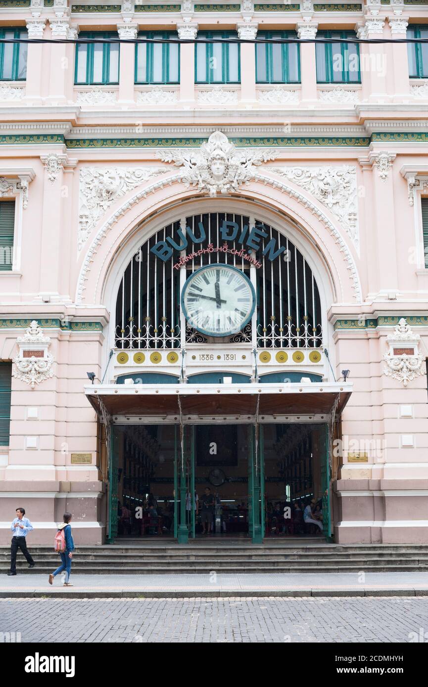 main entrance of Saigon Central Post Office, Vietnam Stock Photo - Alamy