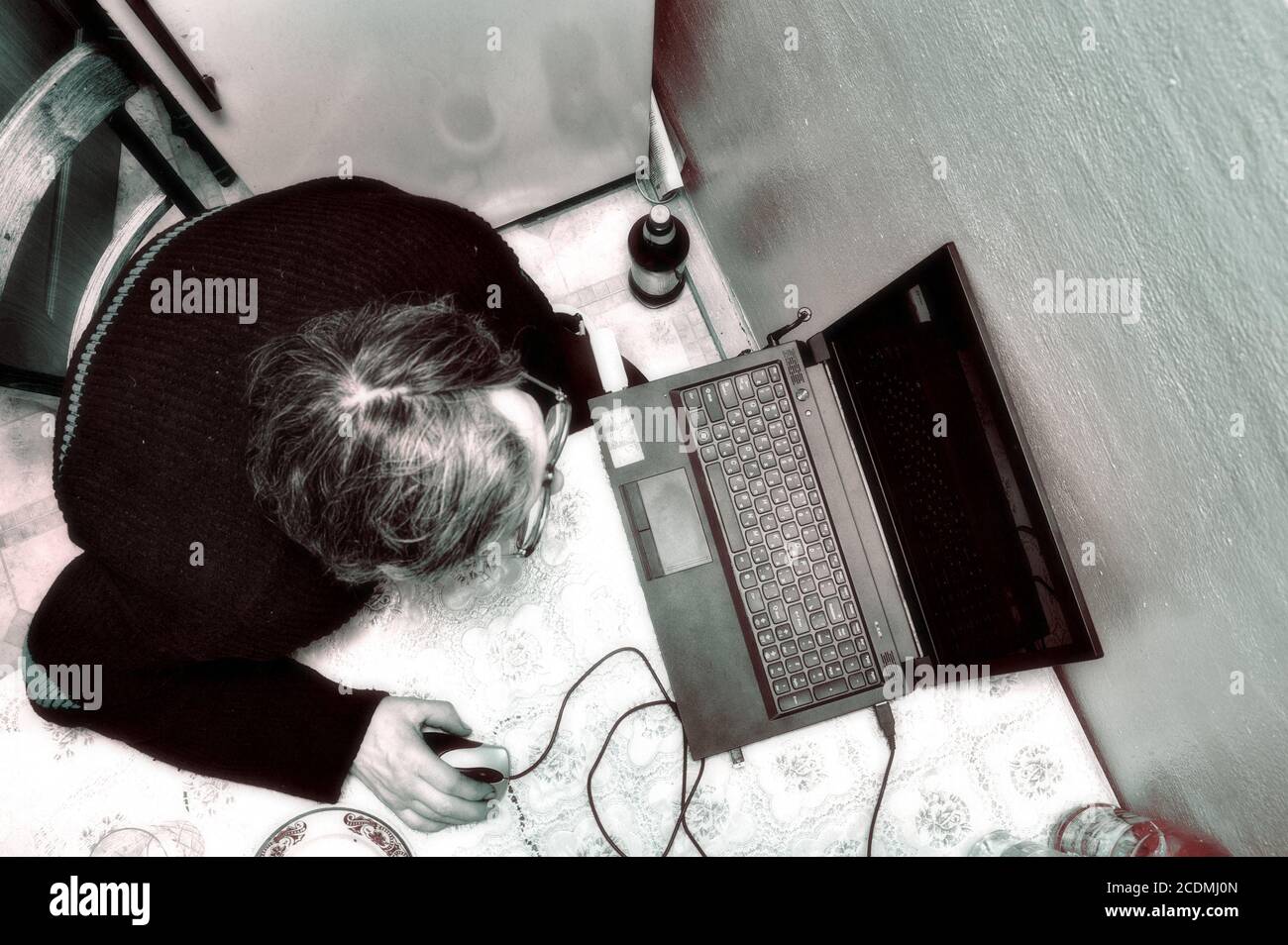 Creepy Old Guy On Computer