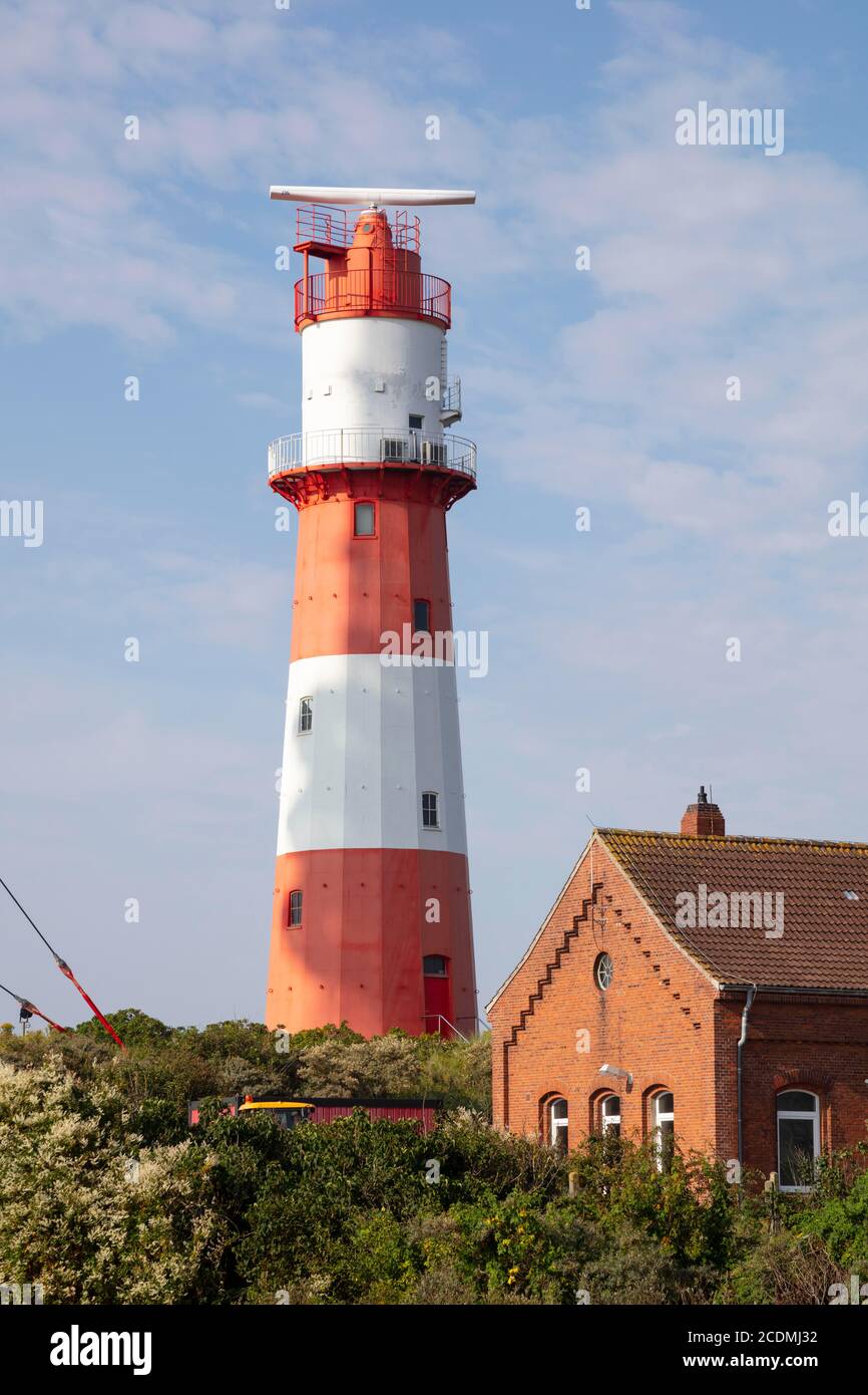 Small lighthouse, electric lighthouse, Borkum, East Frisian Island ...