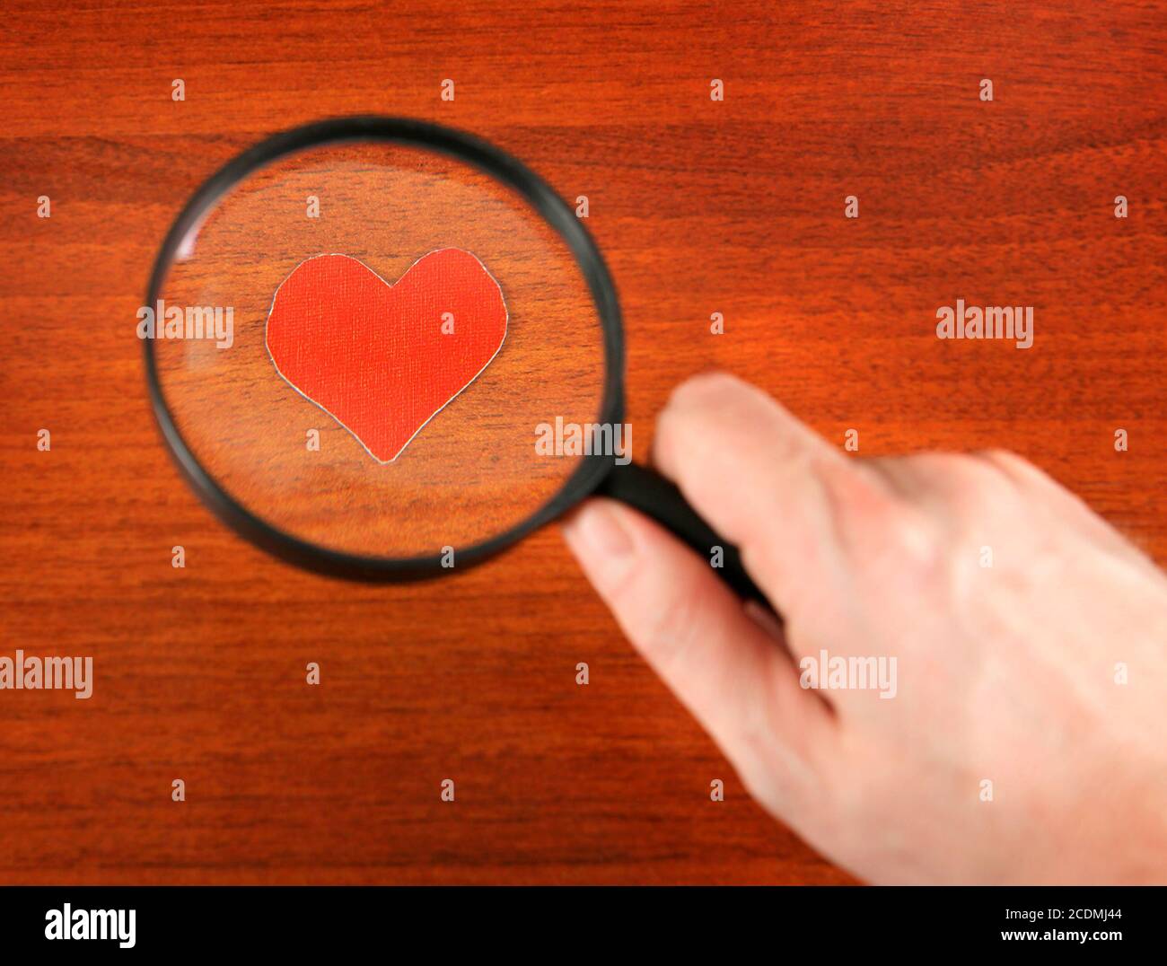 Heart Shapes and Loupe Stock Photo - Alamy