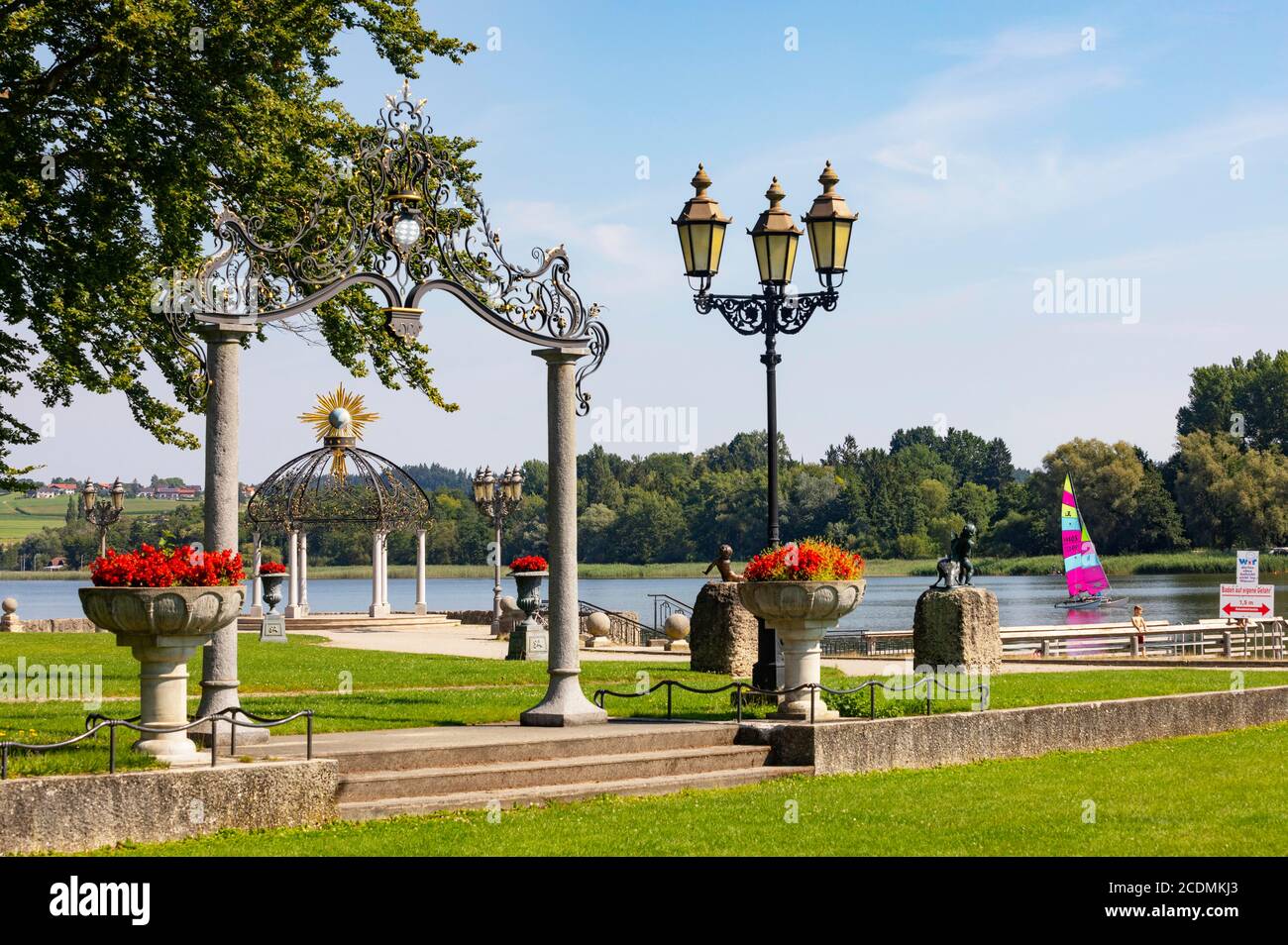 Pavilion on the beach promenade at Waginger See, Waging am See ...