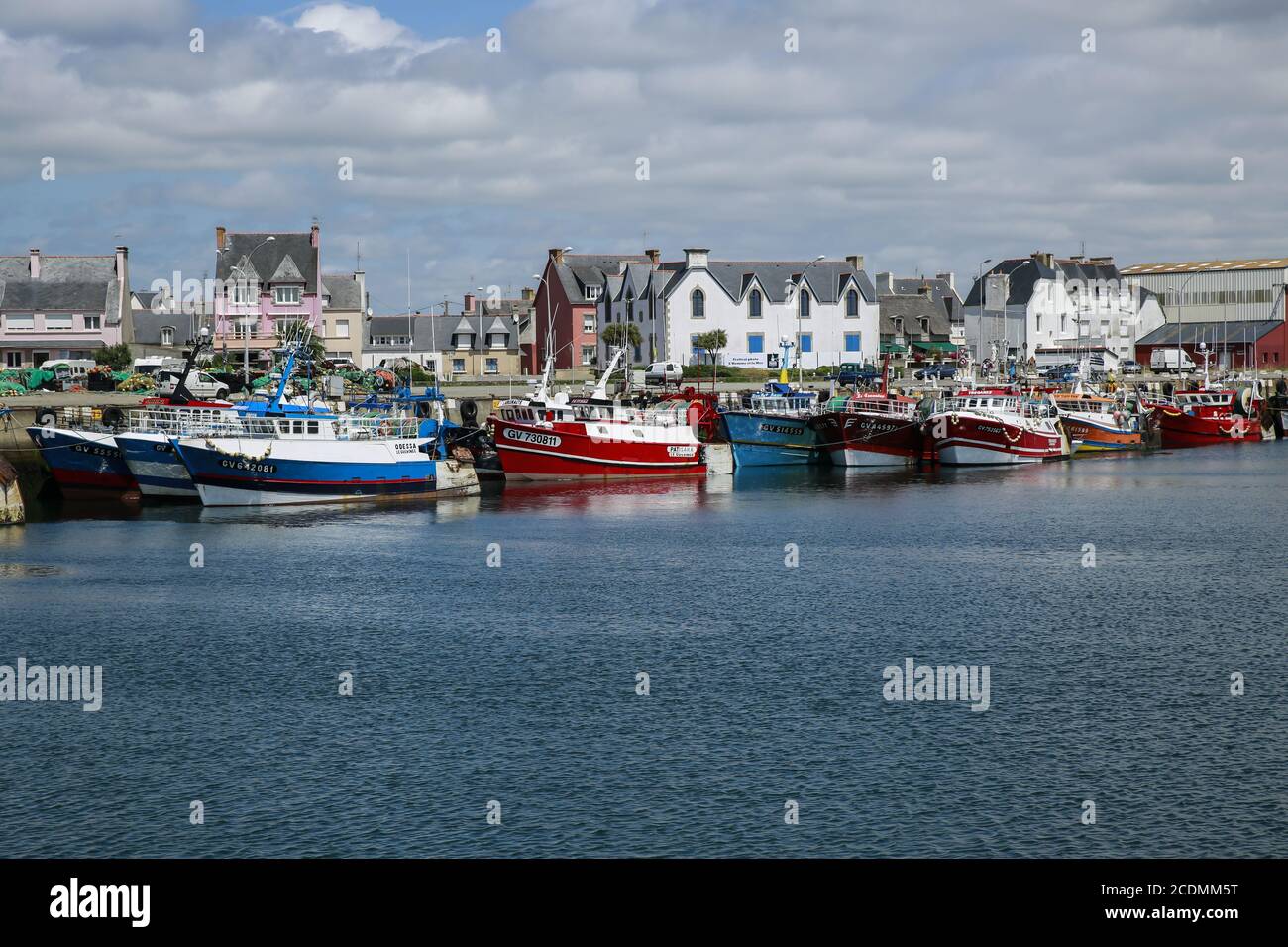 Fishing boats in the harbor of Guilvinec, Finister Stock Photo - Alamy