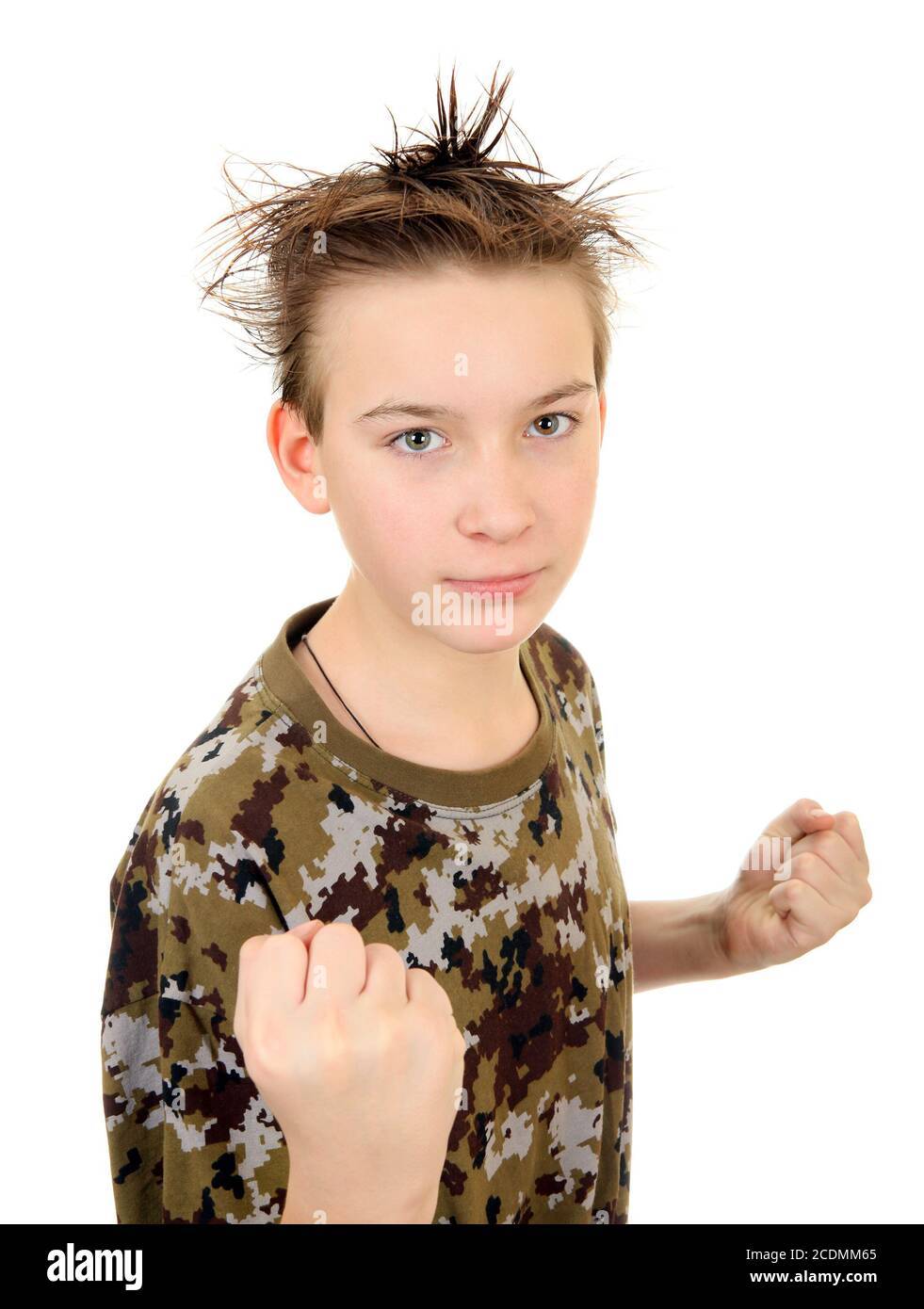 Kid in Boxer Pose Stock Photo - Alamy