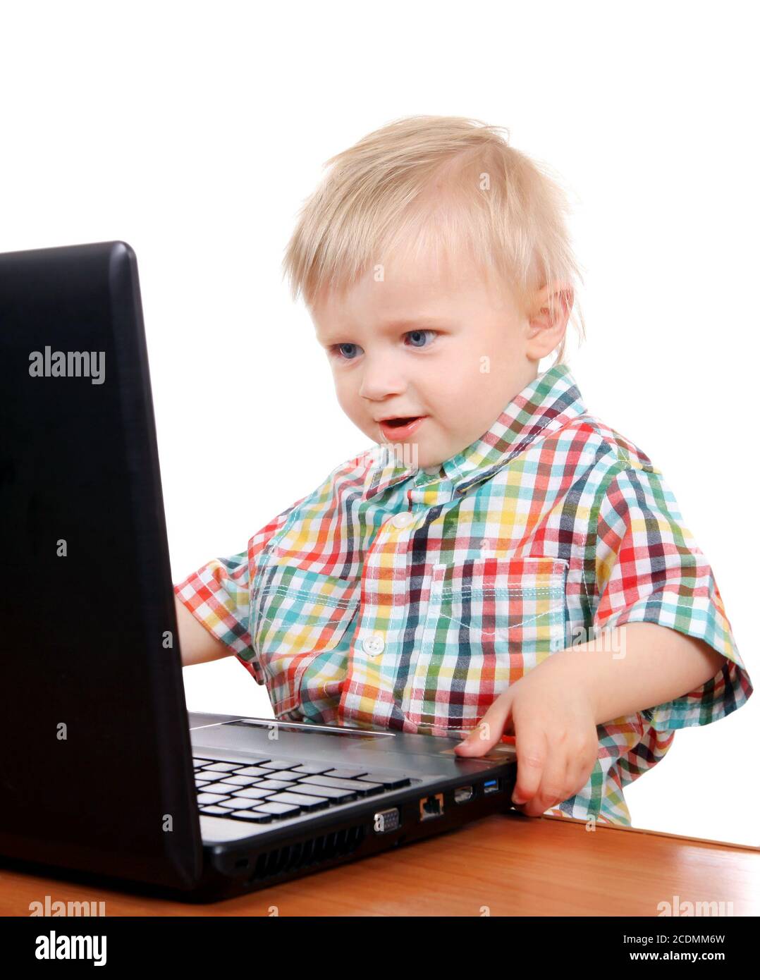 Child with Laptop Stock Photo - Alamy