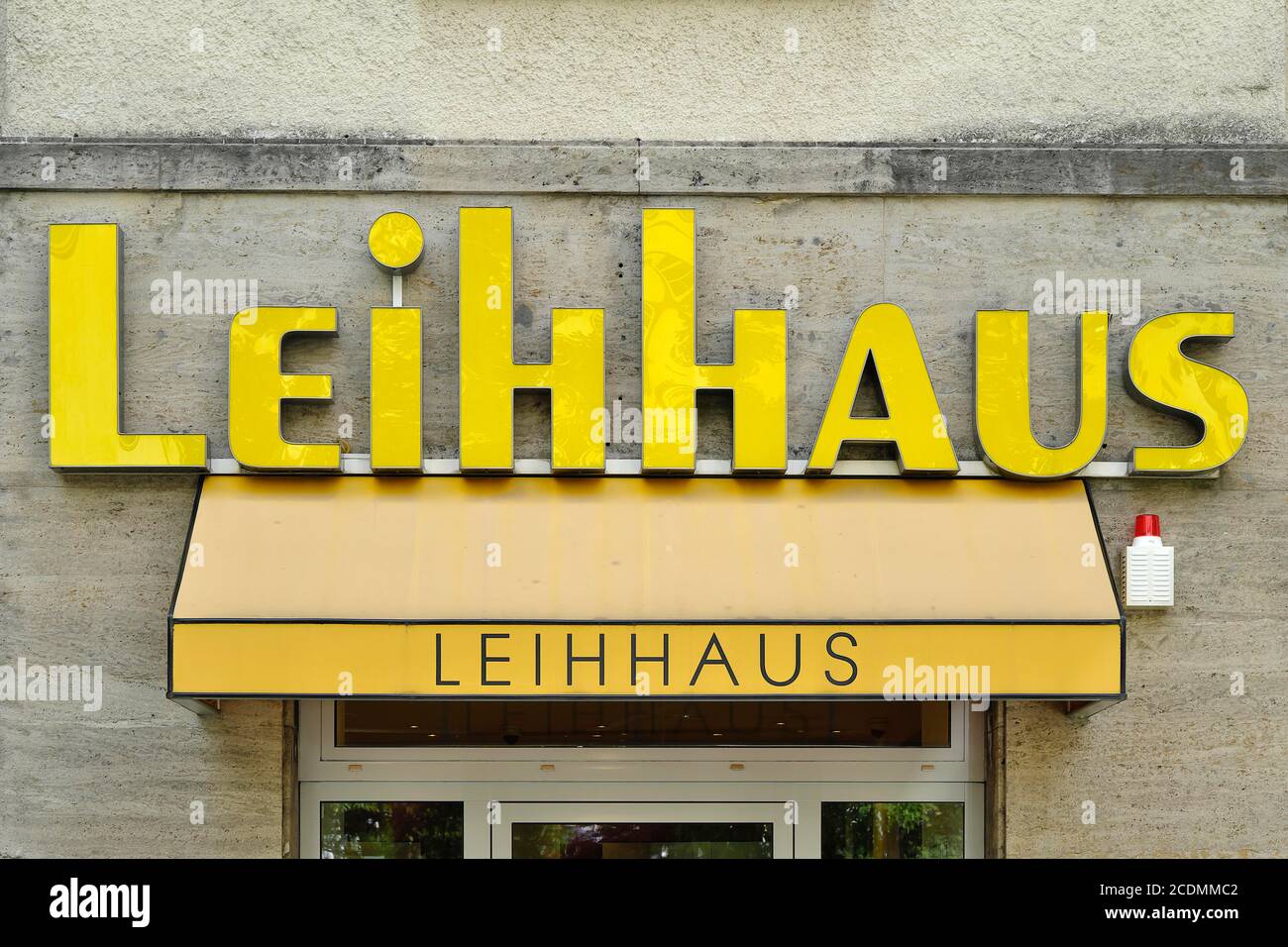 Pawn shop, lettering on facade and awning, Munich, Bavaria, Germany ...