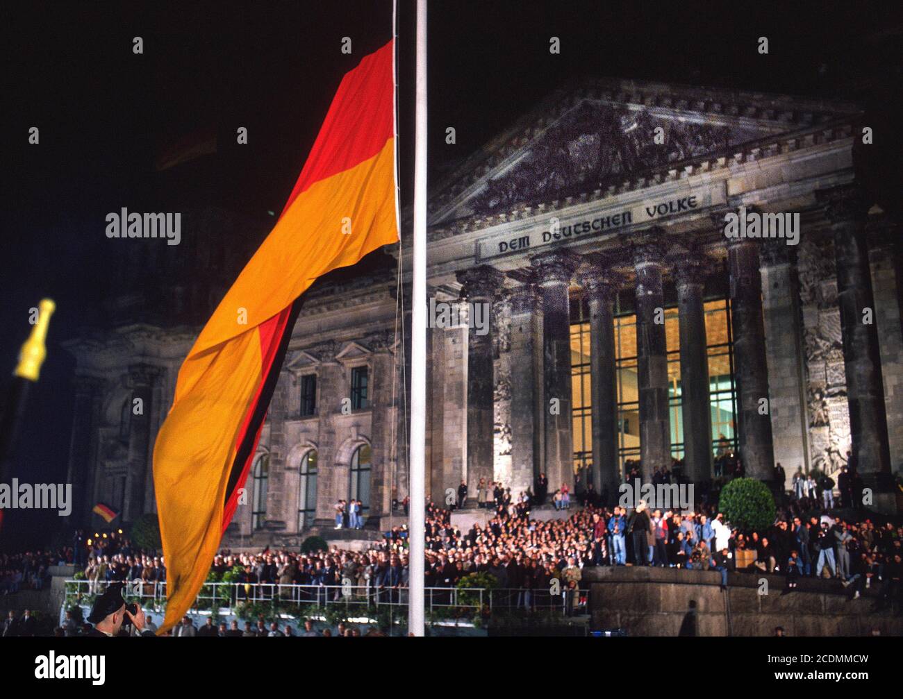 Festival of Unity on 2/3 October 1990, reunification ceremony in front ...