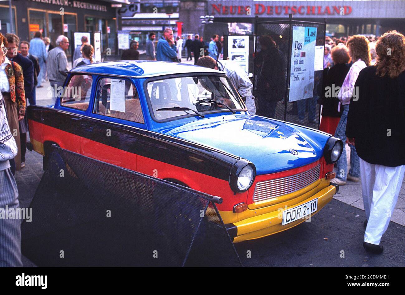 The last Trabbi during the Festival of Unity, Alexanderplatz, Berlin ...
