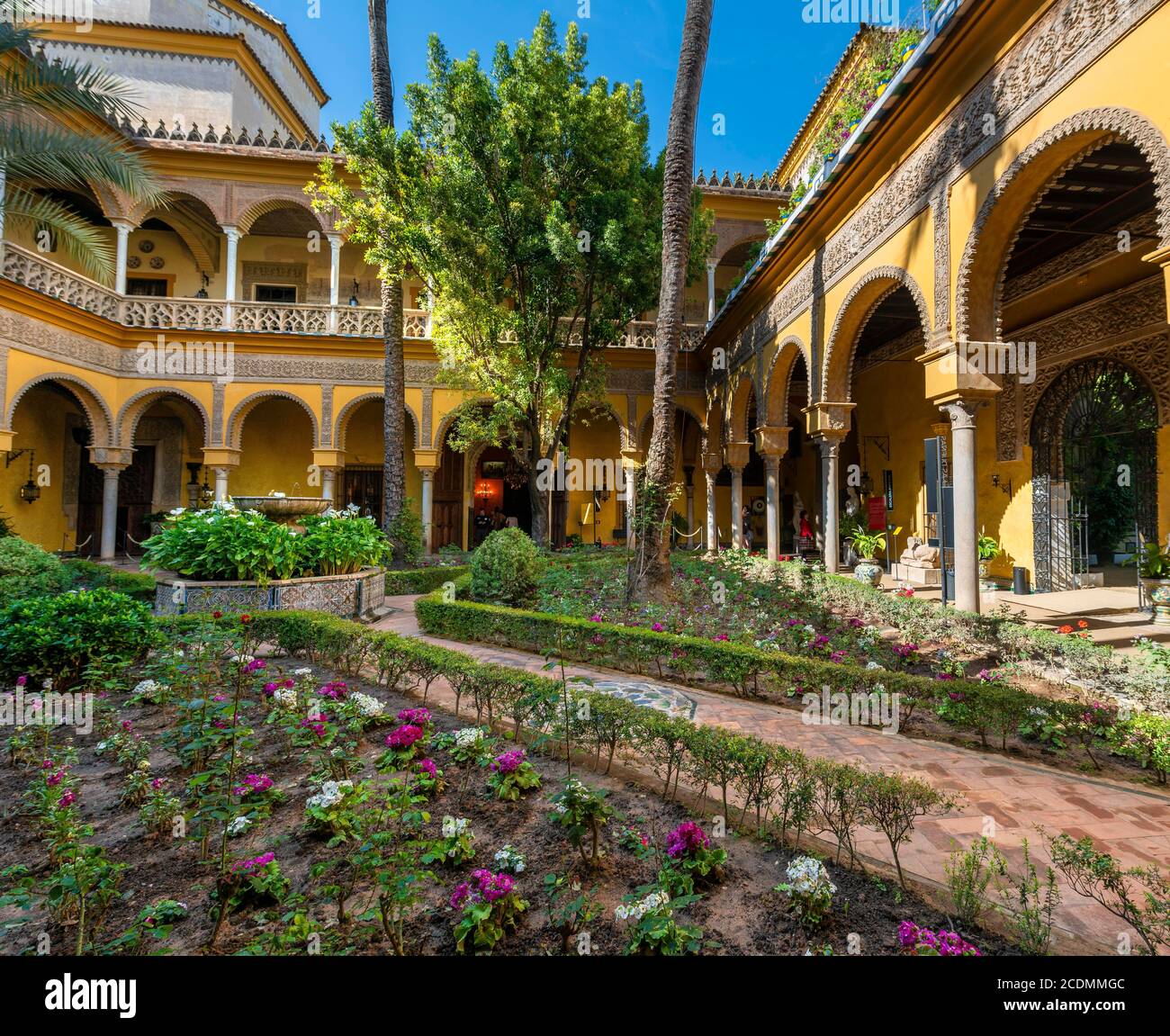 Patio with colonnade, inner courtyard with flowerbeds, Andalusian noble ...