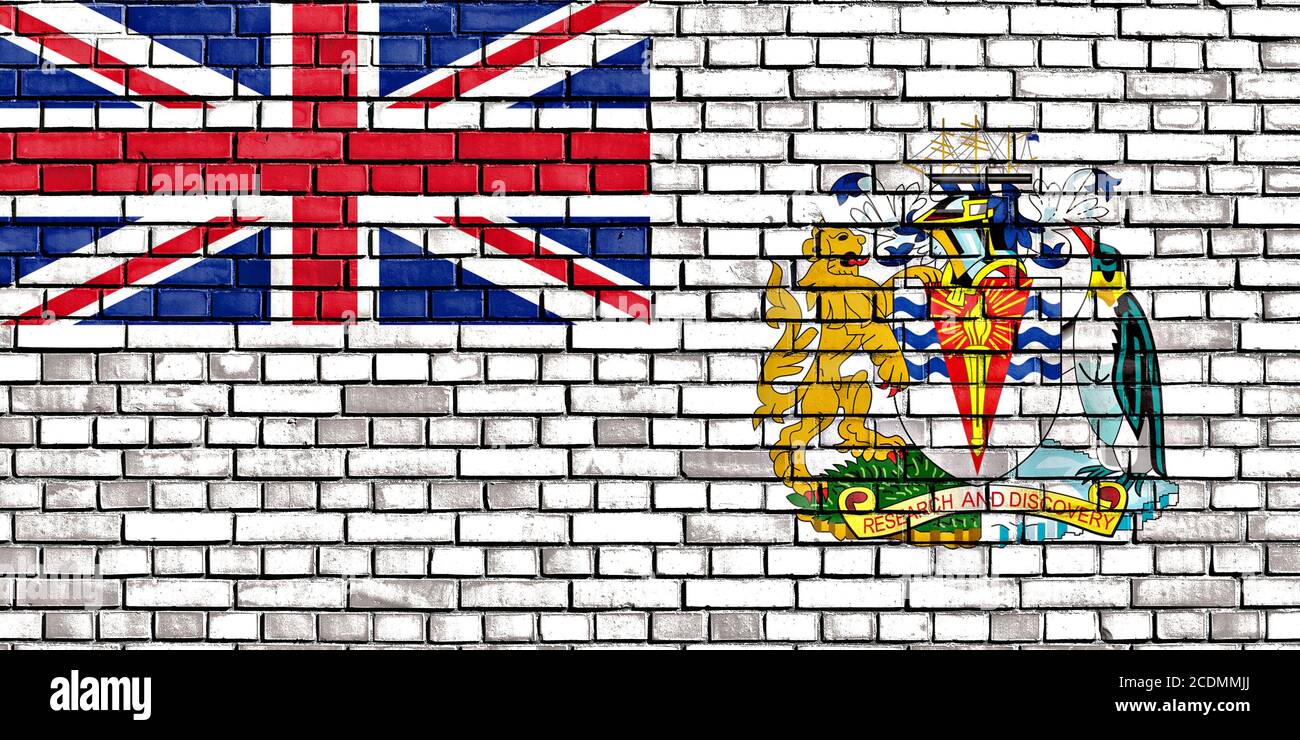 flag of British Antarctic Territory painted on bri Stock Photo - Alamy