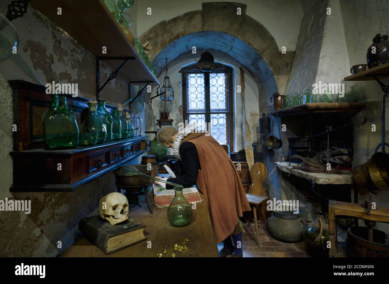 Replica of the laboratory of andreas libavius hi-res stock photography ...