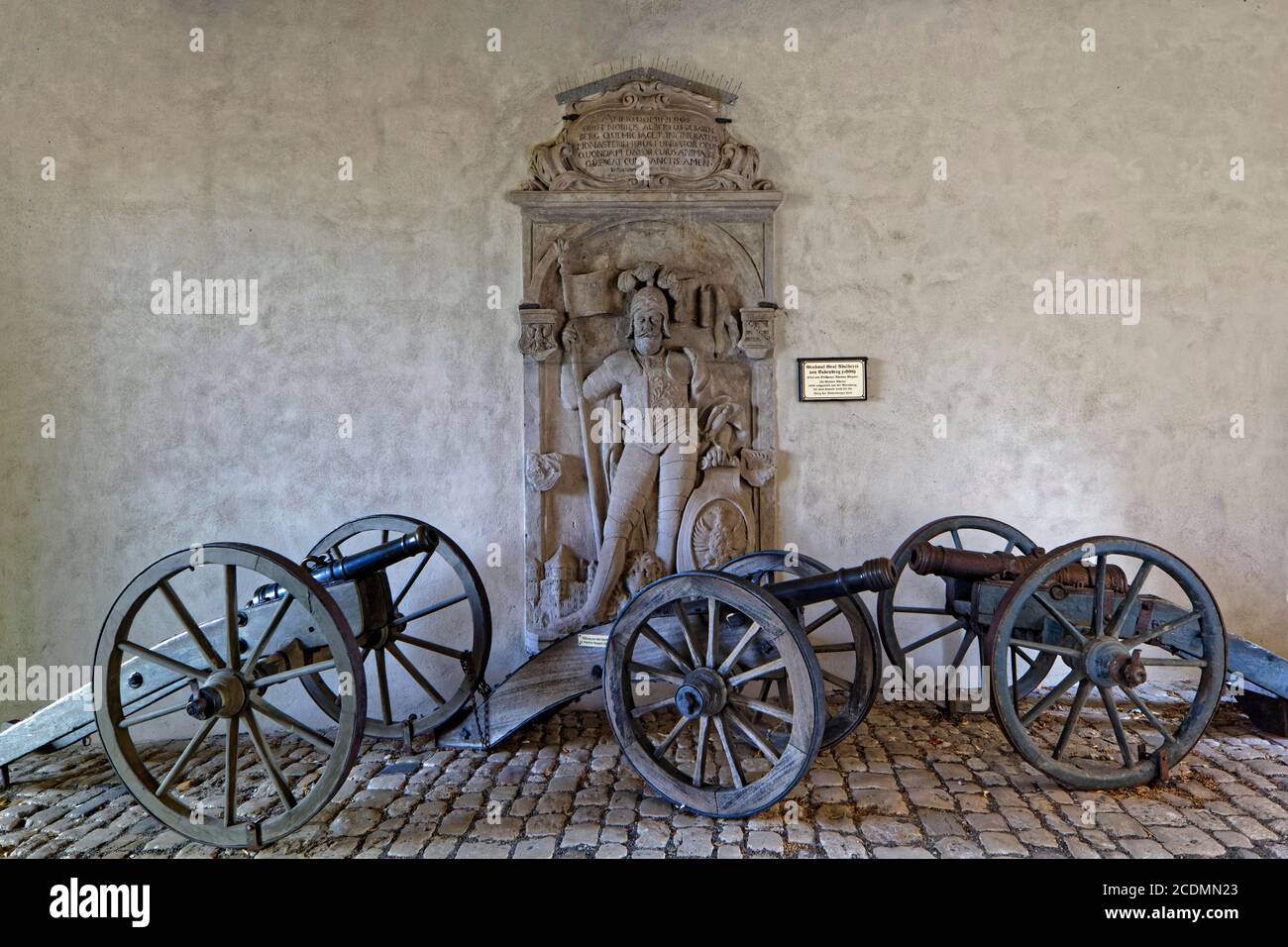 Memorial stone for Adalbert von Babenberg, three light cannons on ...