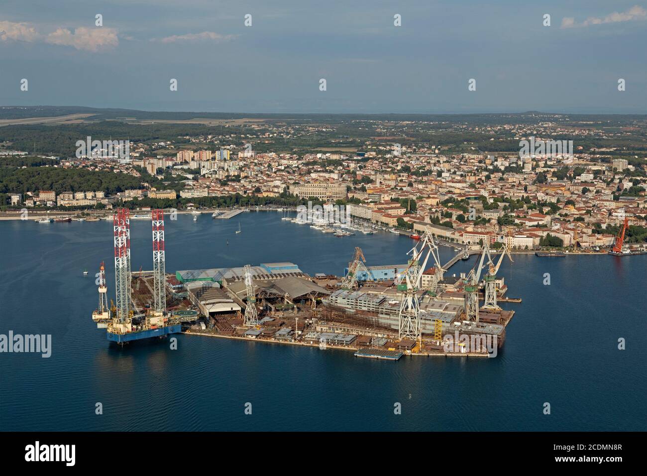 Aerial view, Port, Pula, Istria, Croatia Stock Photo - Alamy