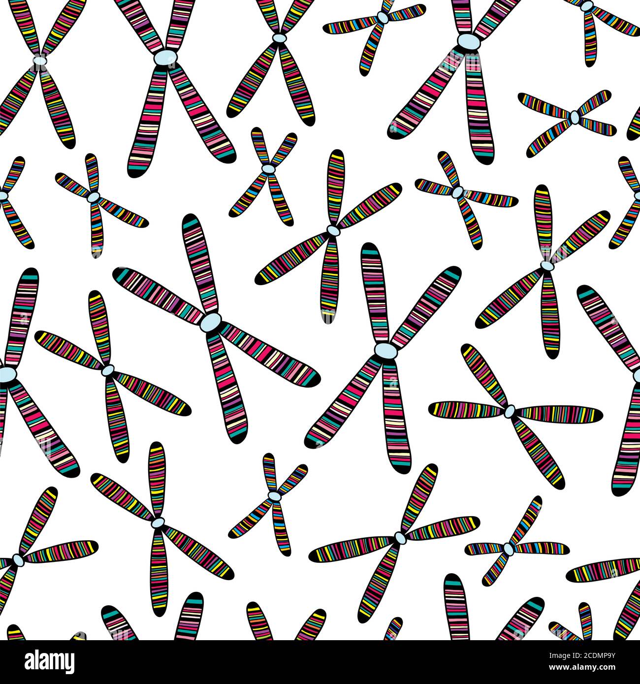 Seamless pattern with colorful chromosomes. Vector illustration ...
