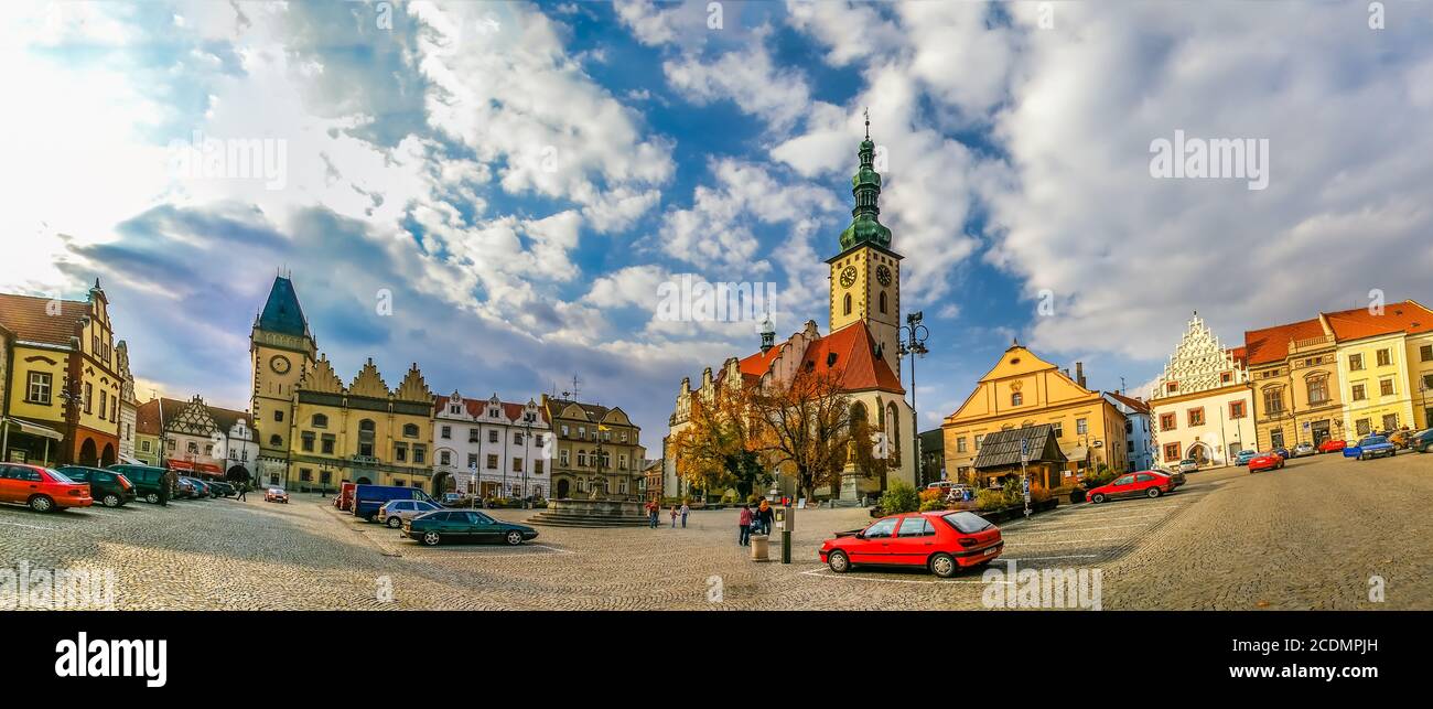 Old town central square panorama in Tabor, Czech Republic Stock Photo ...