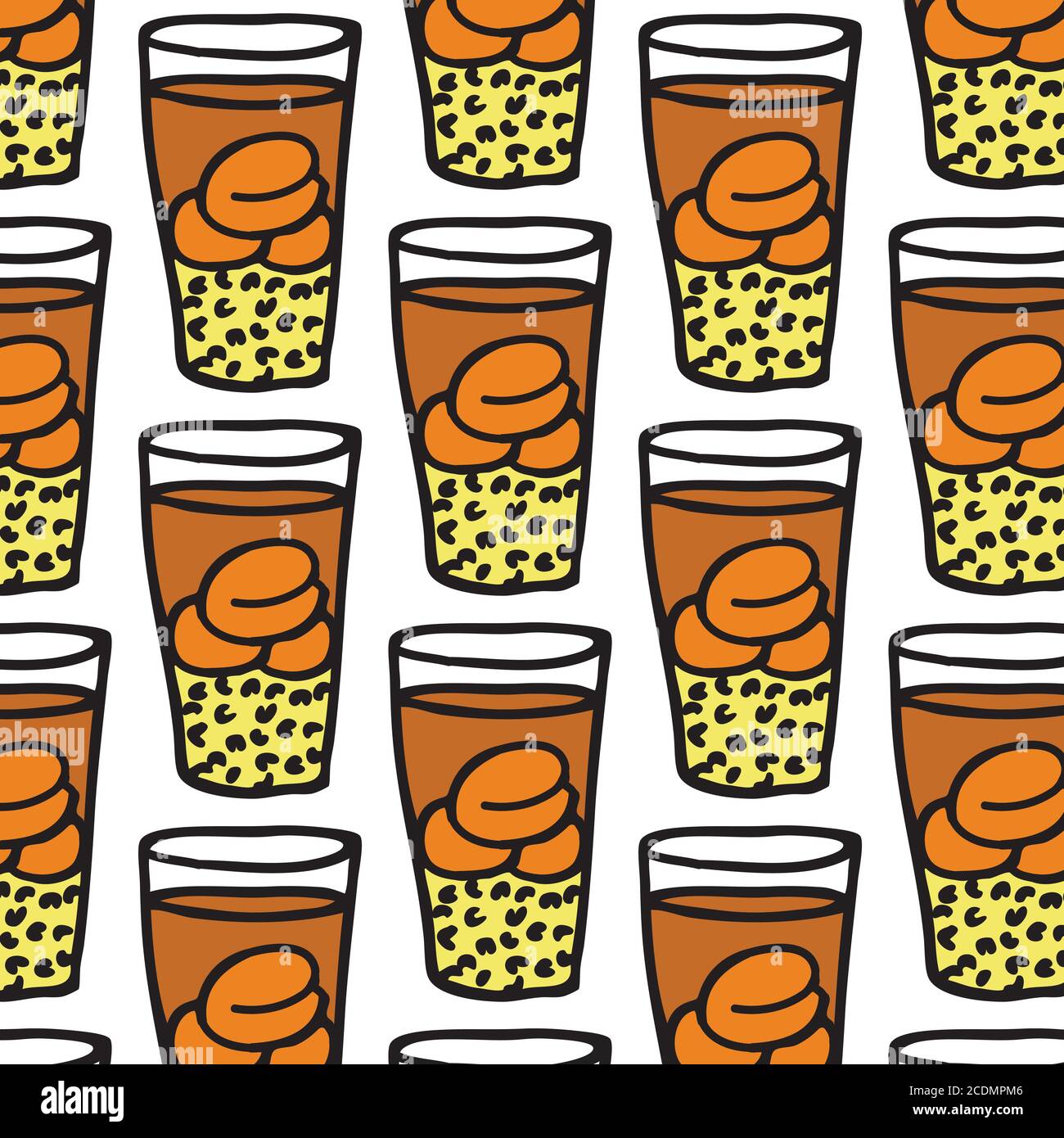 traditional chilean drink mote con huesillo seamless doodle pattern ...